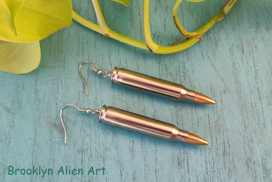 Bullet Shell Earrings, Silver 223 Bullets, Bullet Jewelry, Gift for ...