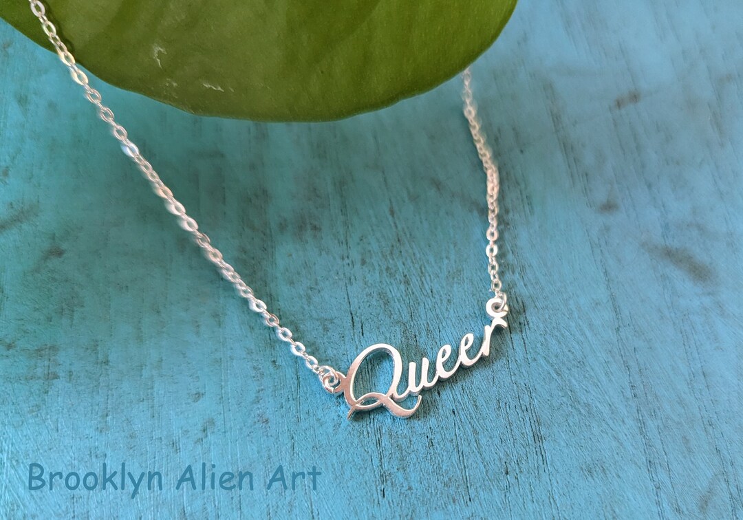 Queer Necklace, Queer Jewelry, LGTBQ Pride, Gay Birthday Gift, Subtle ...