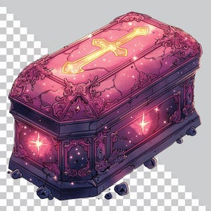 Pink Casket Clipart, Halloween PNG, Gothic Coffin, Junk Journals ...