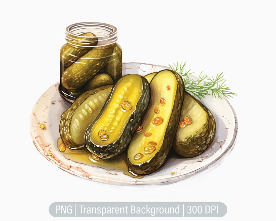 Pickles Clipart, Pickle Jar Clipart, Canned Pickles, Junk Journals ...