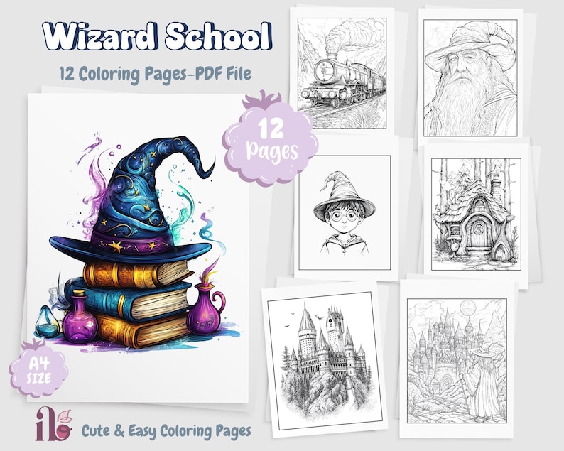 Wizard School Coloring Pages, Magic School, Coloring Pages for Adults ...