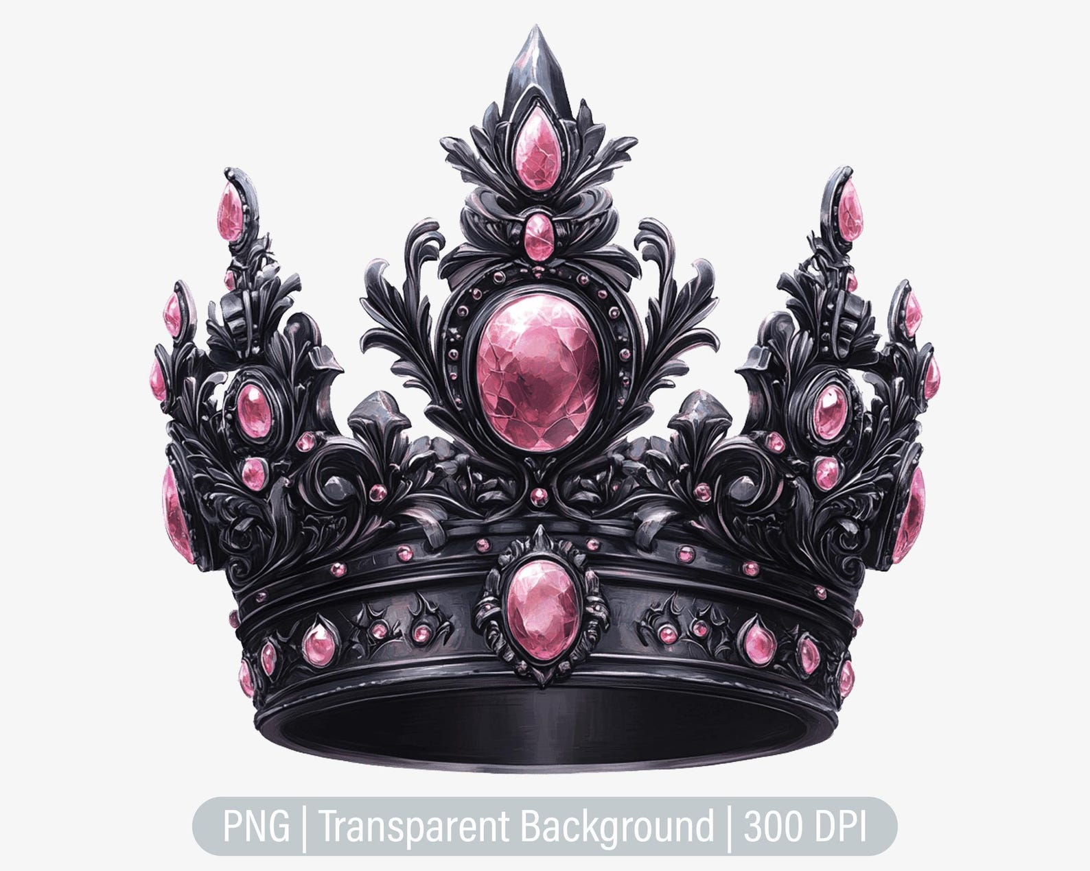 Goth Crown Clipart, Goth Princess PNG, Black Crown, Junk Journals ...