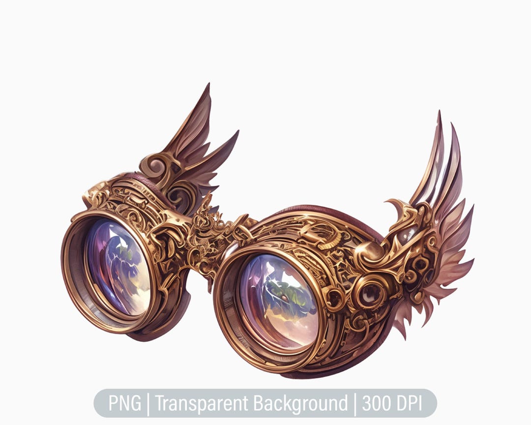 Steampunk Goggles Clipart, Fantasy Art, Mechanical, Whimsical, Junk ...