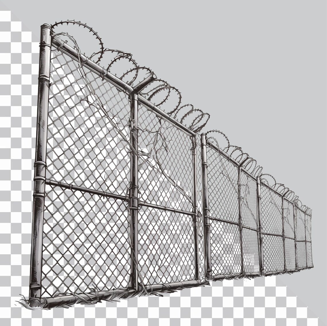 Prison Fence Clipart, Jail PNG, Prisoner, Inmate, Barb Wire Gates, Junk ...