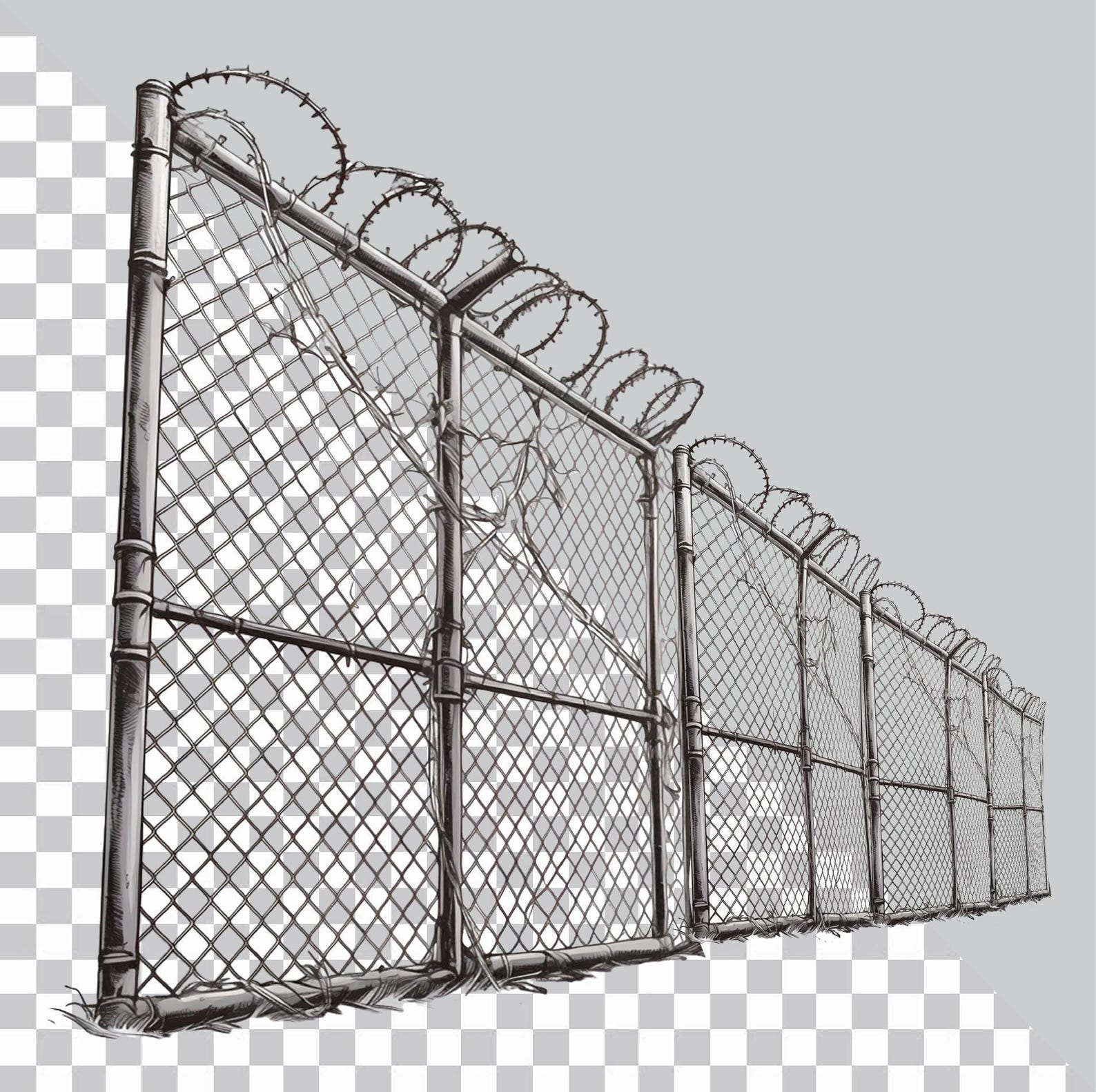 Prison Fence Clipart, Jail PNG, Prisoner, Inmate, Barb Wire Gates, Junk ...