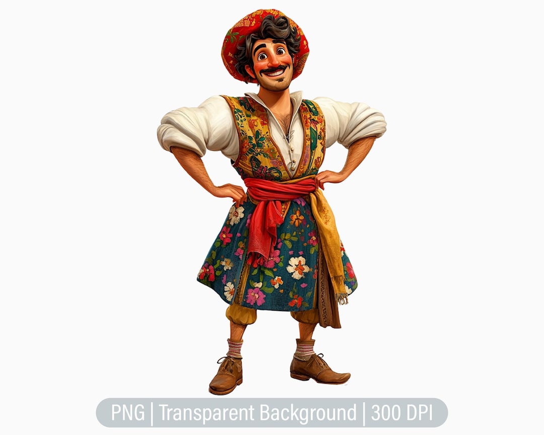 Italian Man Clipart, Italy PNG, Rome Clipart, Traditional Attire, Junk ...