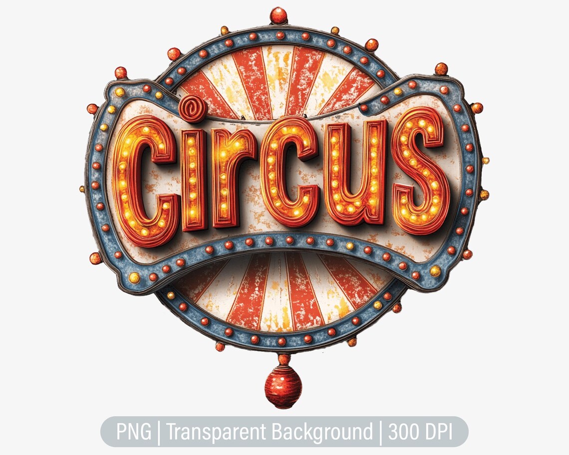 Circus Sign Clipart, Carnival PNG, Rustic Carnival, Junk Journals ...