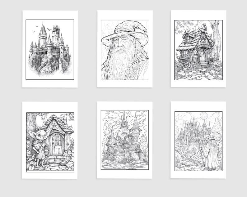 Wizard School Coloring Pages, Magic School, Coloring Pages for Adults ...