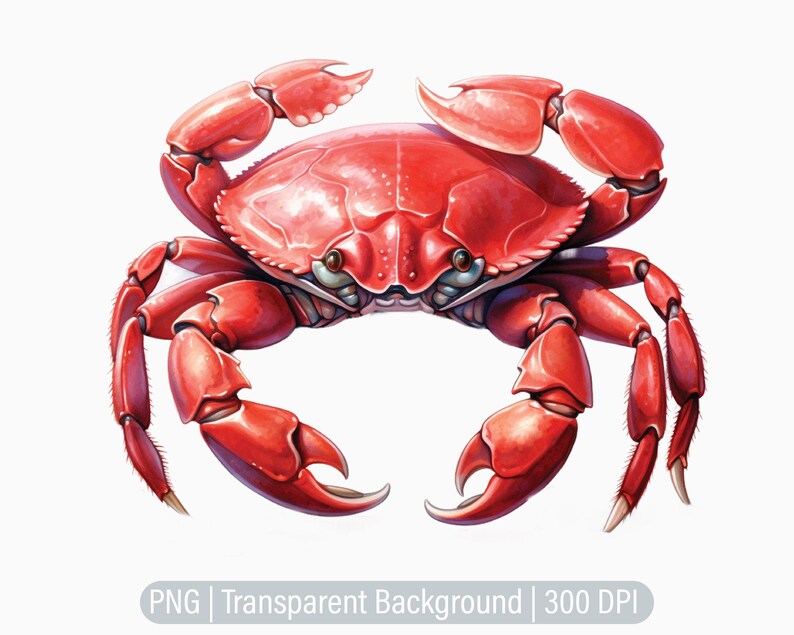 Crab Clipart, Ocean Animal PNG, Nursey Graphics, Junk Journals ...