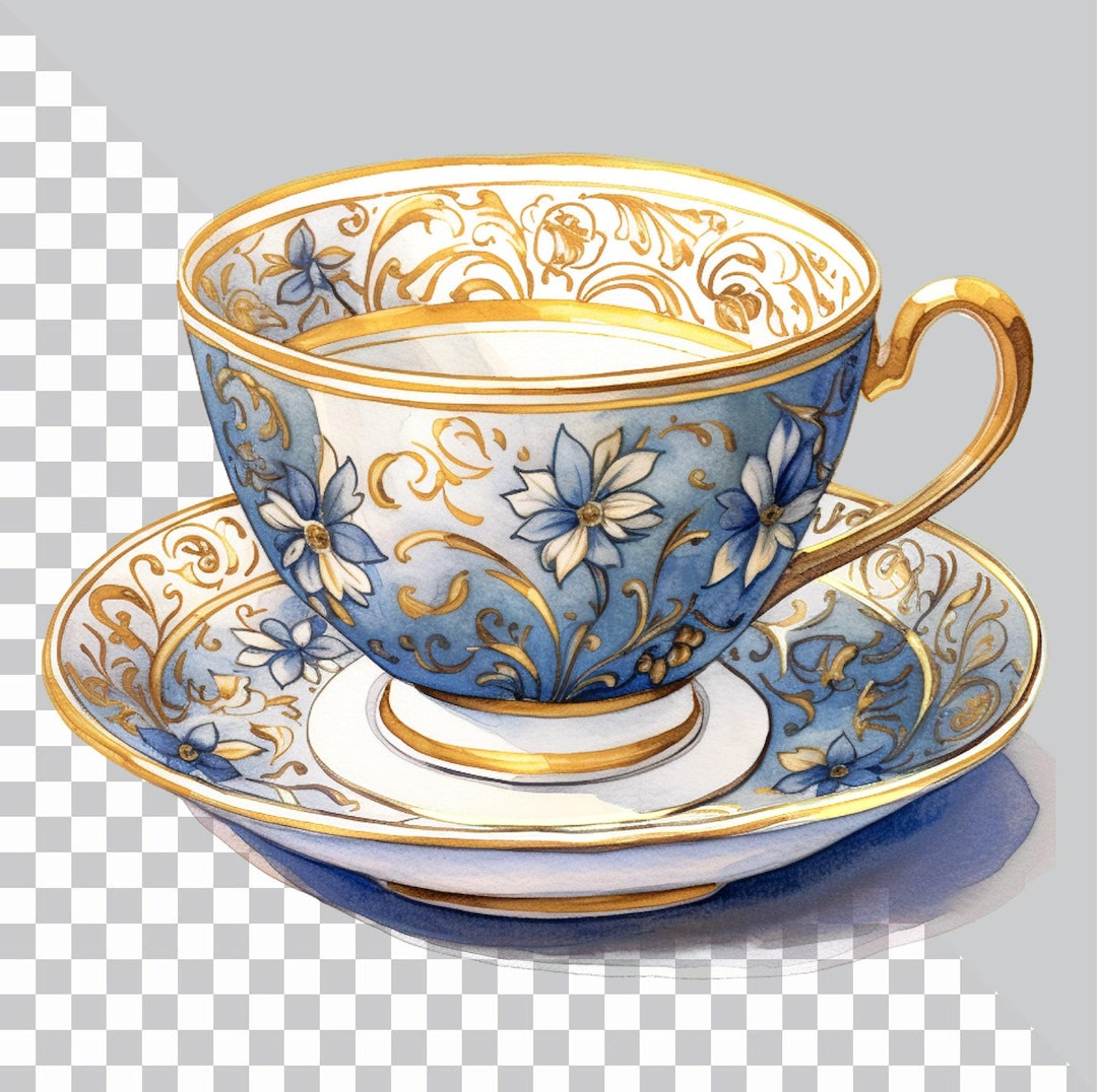 Vintage Teacup Clipart, Watercolour Tea Cup Png, Floral Teacups, Tea ...