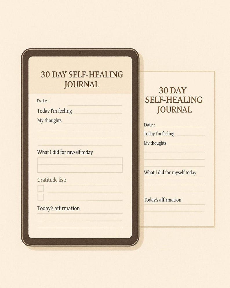 30 Day Self-healing Journal | Printable A4 iPad Planner | Mental Health ...
