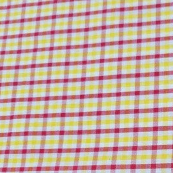 Yellow Plaid Fabric - Etsy