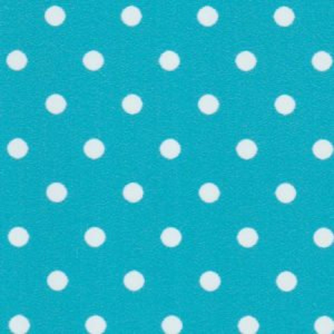 White Dots on Turquoise Cotton by Fabric Finders - Etsy