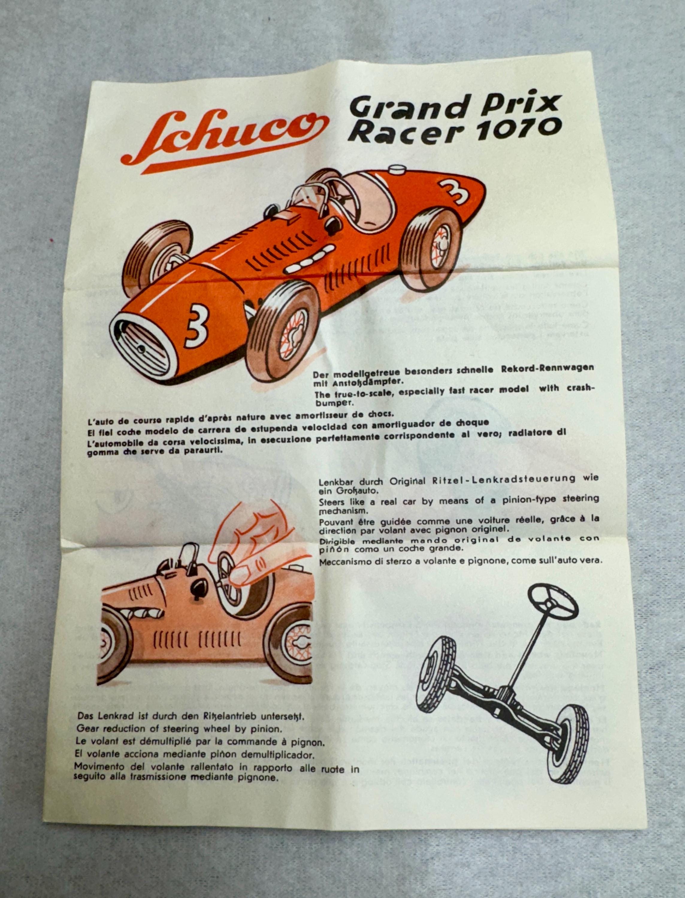 Vintage Schuco Grand Prix Racer 1075 | German Clockwork Tinplate ...