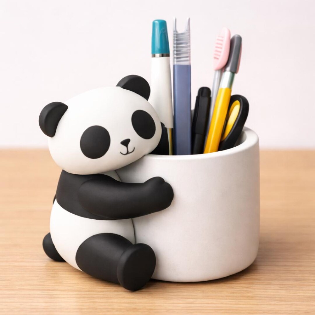 Panda Pen Holder | Kawaii Desk Organizer | 3D Printable PLA Organizer ...