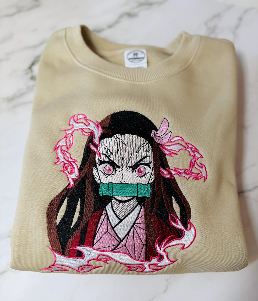 Nezuko, Demon Slayer Inspired Embroidery, Anime Embroidered Sweater ...