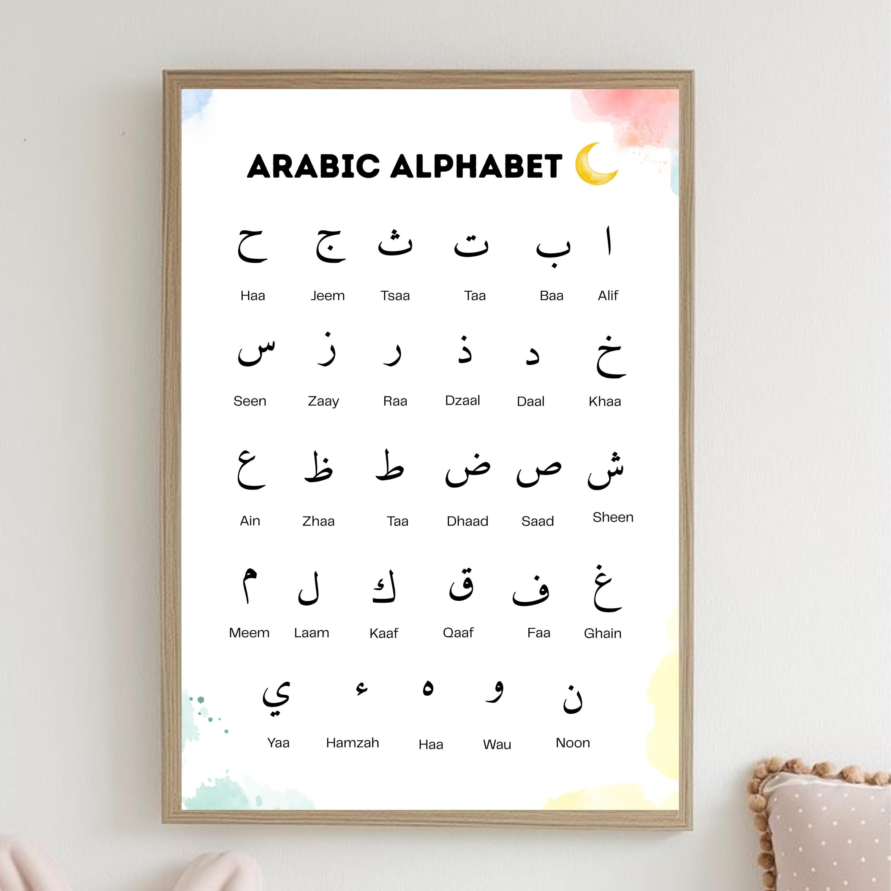 Modern Arabic Alphabet Poster | Minimalist Islamic Wall Art for Kids - Etsy