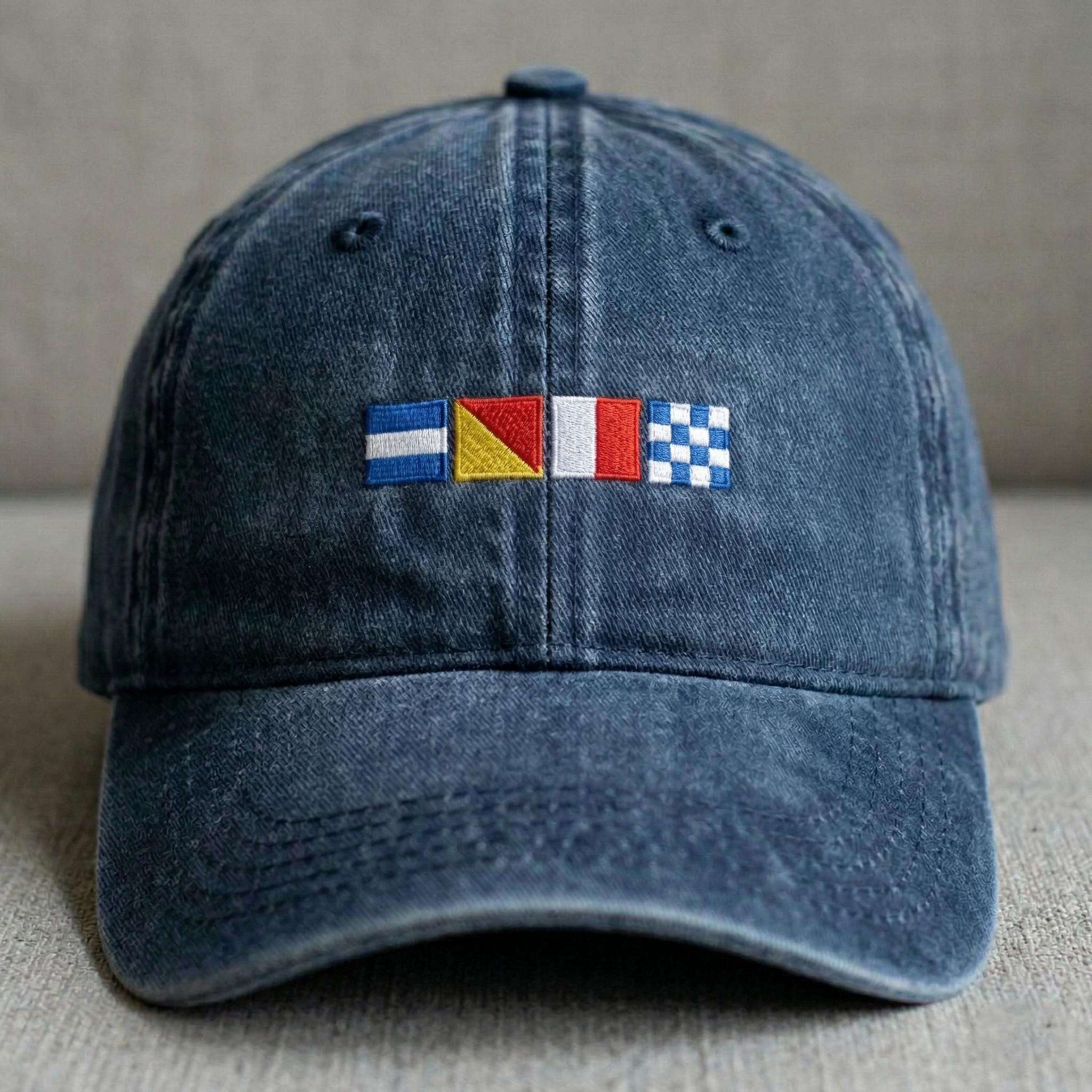 Personalized Name in Nautical Flags Embroidered Baseball Cap, Fathers ...