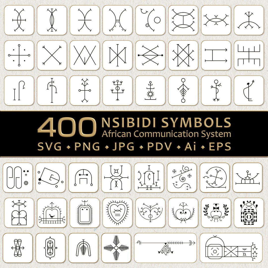 African Heritage 400 Nsibidi Symbols Bundle | SVG, PNG, JPG, Pdf, Eps ...