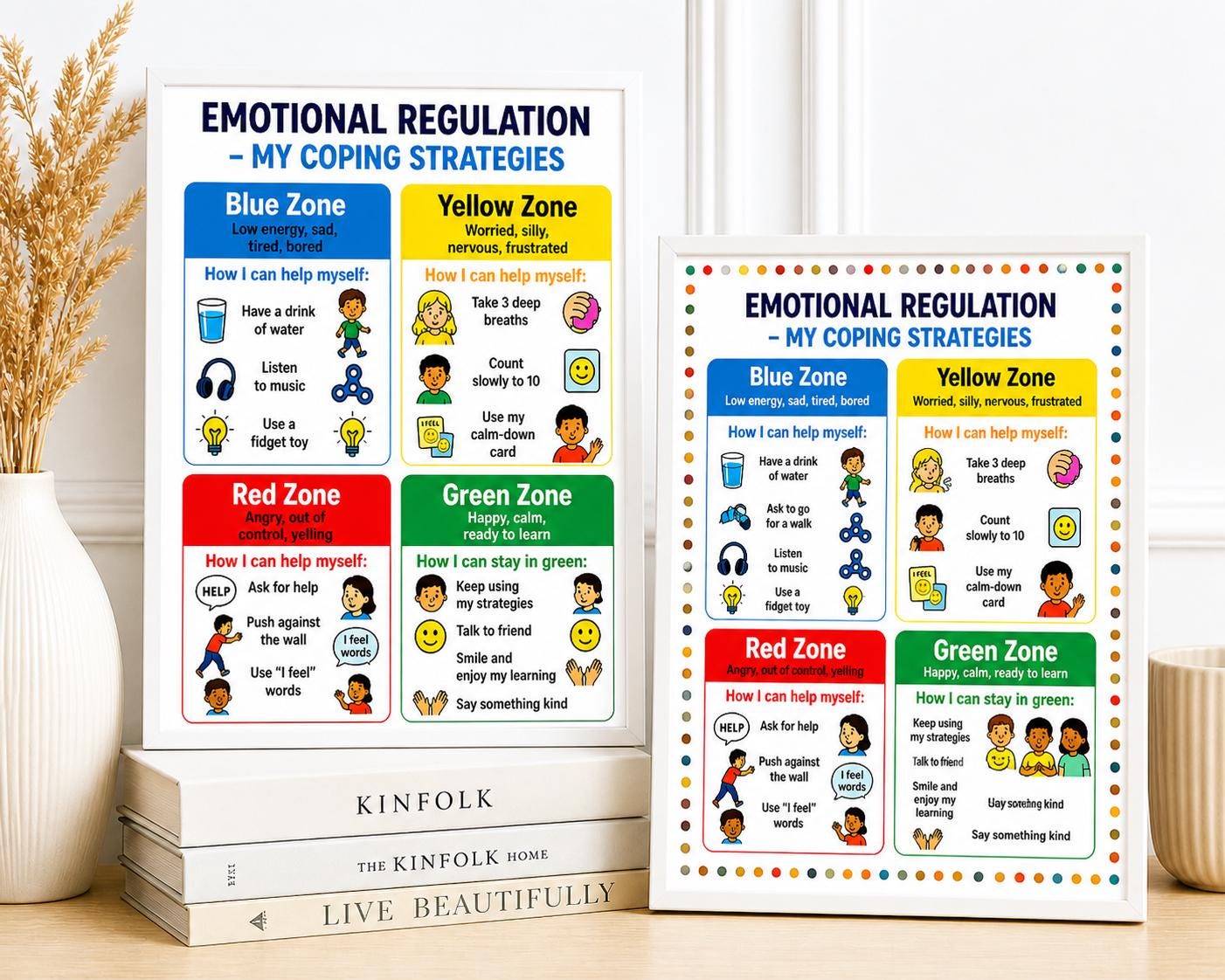 Self Regulation Color Zones Coping Strategies Poster Set: Classroom ...