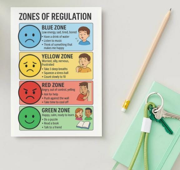 Zones of Regulation Coping Strategies Poster Set: Classroom, Therapy - Etsy