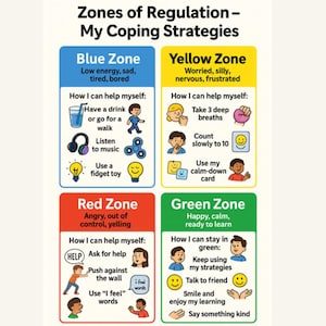 Zones of Regulation Coping Strategies Posters: Classroom, Therapy ...