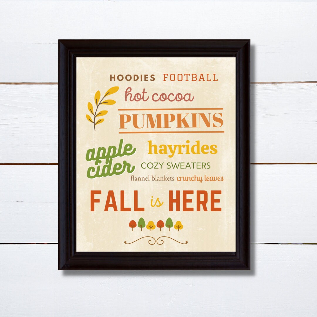 Fall is Here Wall Art Printable - Etsy