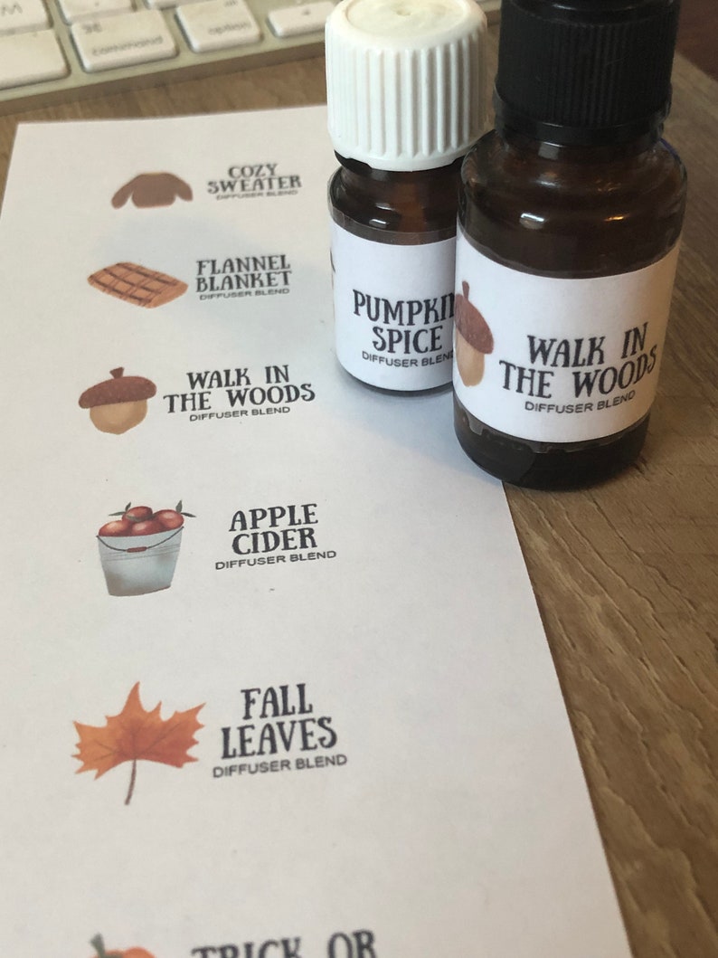 Fall Diffuser Blend Labels | Essential Oils Sample - Etsy