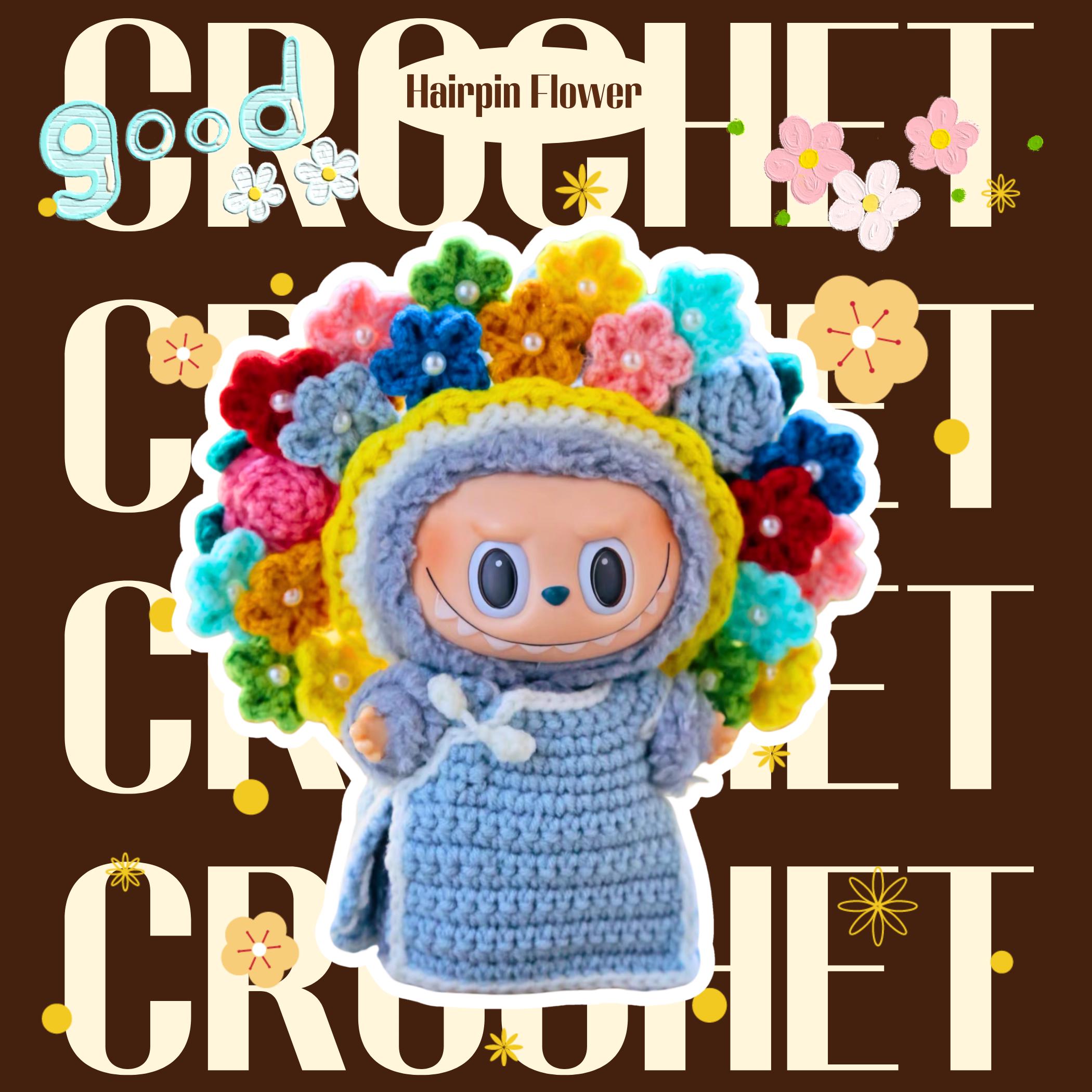 Labubu Clothes Crochet Pattern, Summer Floral Headband Pattern, Flower ...