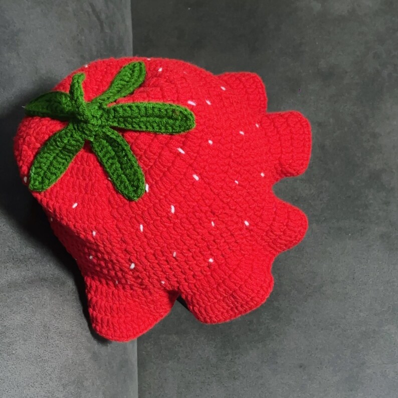 Crochet Strawberry Beanie, Handmade Fisherman Hat, Winter Red Berry Hat ...