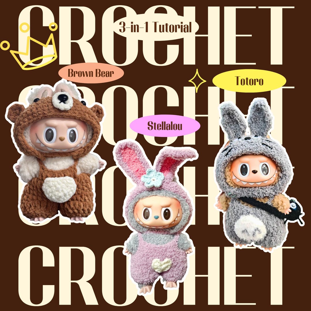 Labubu Clothes Crochet Pattern: Labubu Amigurumi Doll Clothes Tutorial ...