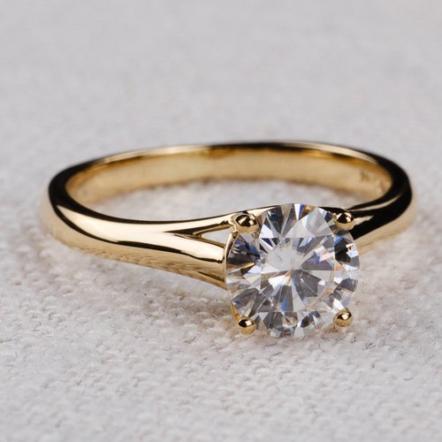 Filigree Engagement Ring Cathedral Solitaire Four Prong - Etsy