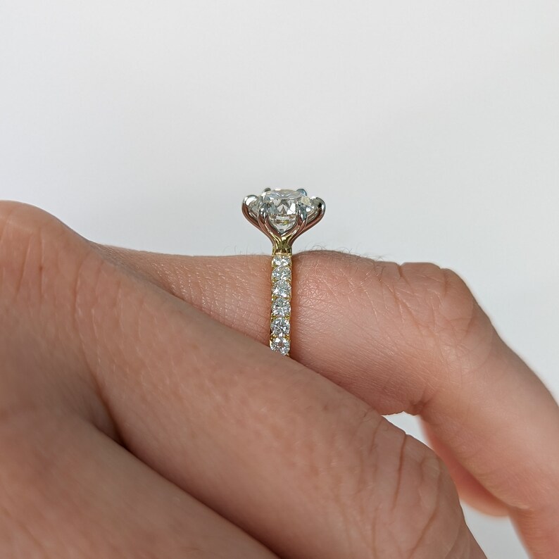 French Fishtail Pave Engagement Ring: Arya 2.25 Total Carat - Etsy