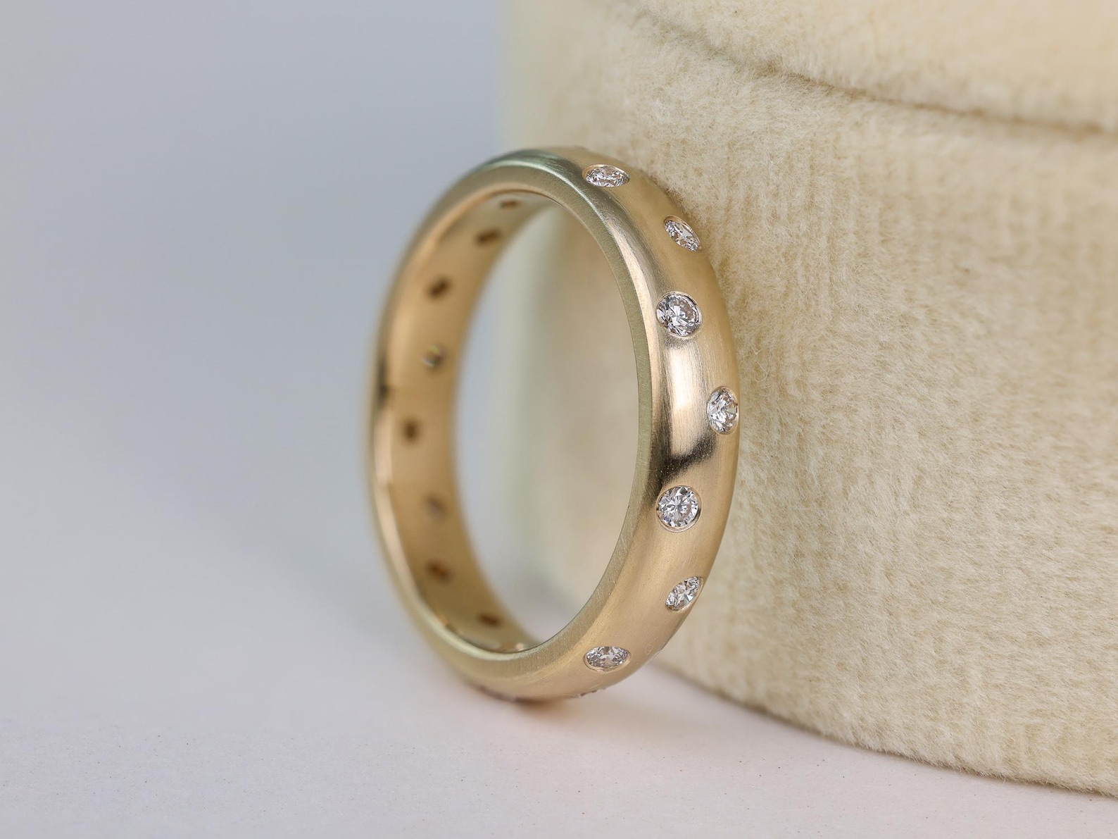 Scattered Diamond Wedding and Anniversary Ring • Mira by Sevgi Jewelry ...