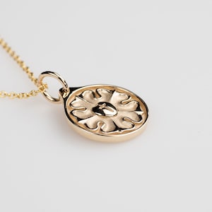 Luther Rose Disc Pendant by Sevgi Jewelry • 14k, 18k Gold or Platinum ...