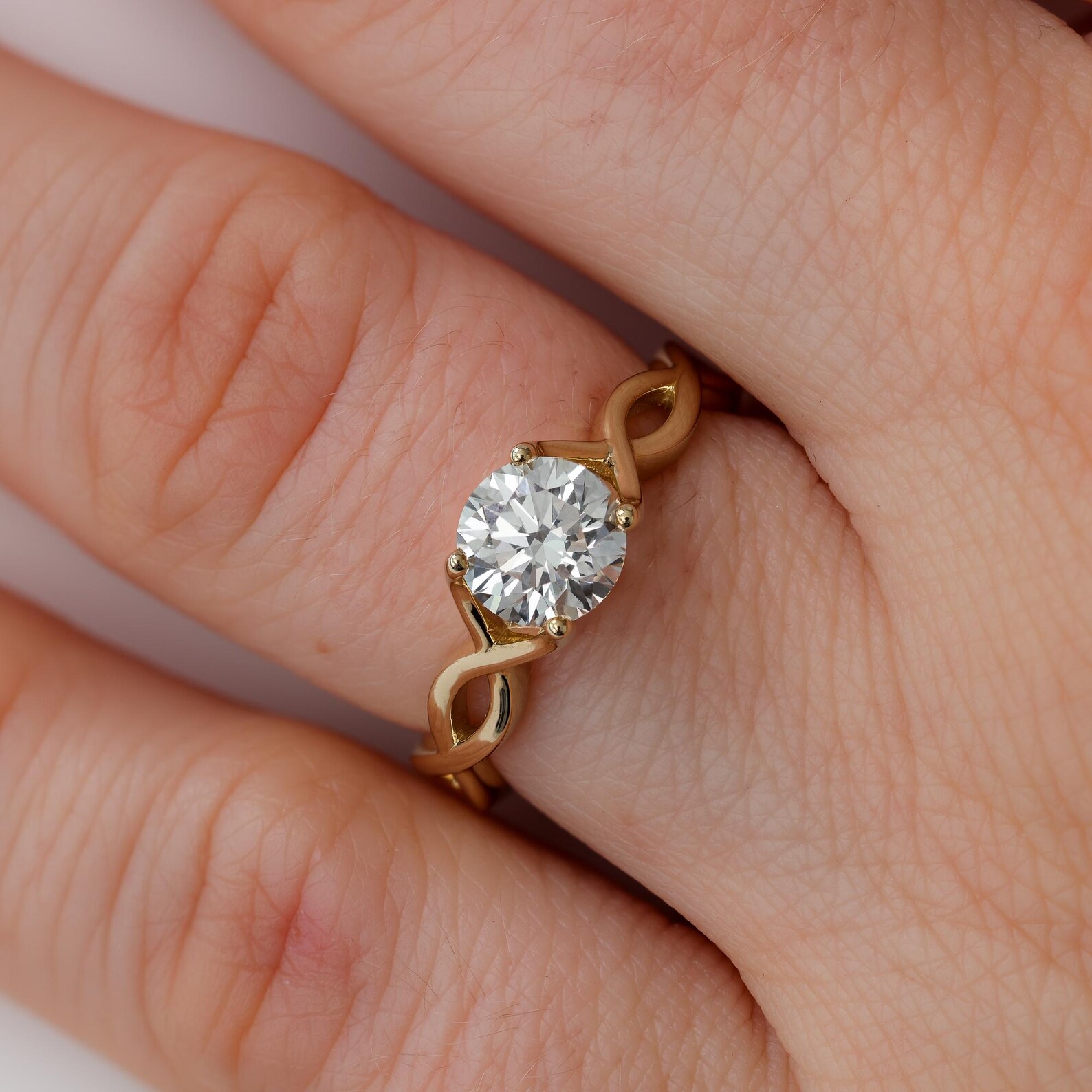 Twisted Infinity Diamond Engagement Ring: Rhea by Sevgi Jewelry • 14k ...