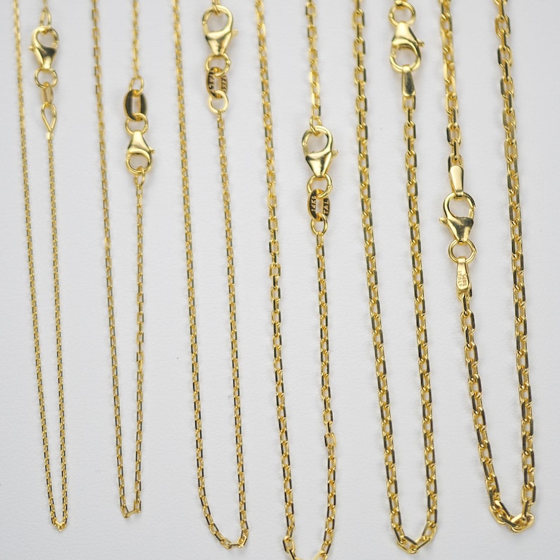 Solid Gold Diamond Cut Cable Chains. Available in 14k and 18k Yellow ...