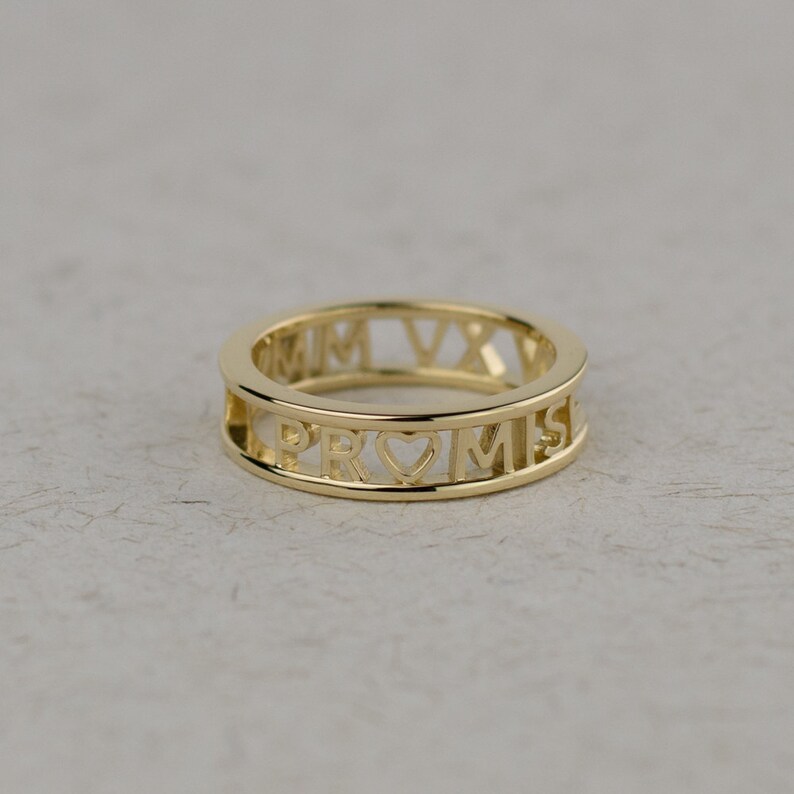 Solid Gold Custom Text Ring Personalized Jewelry. 14k 18k - Etsy