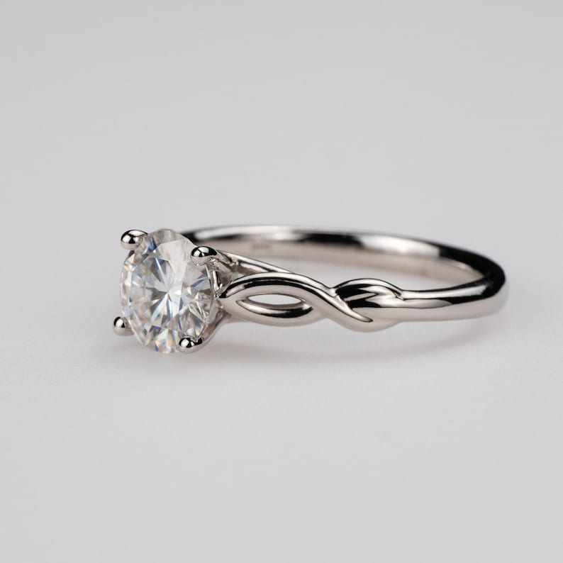 Twisted Solitaire Engagement Ring. Available in 14k 18k - Etsy