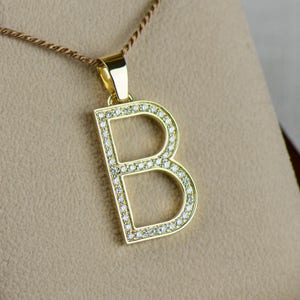 Diamond Initial Necklace - Available in Solid Gold and Platinum - Etsy