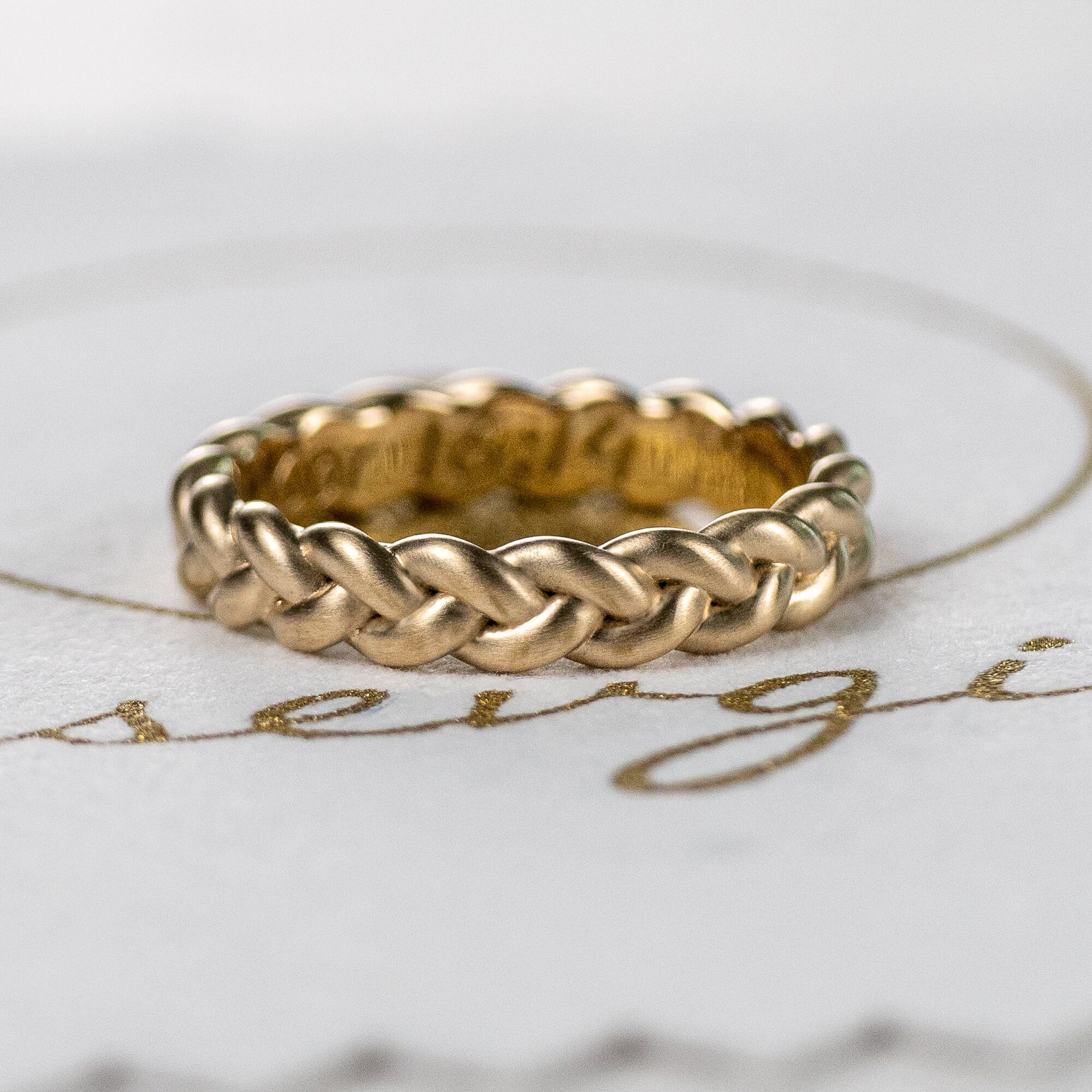 Braided Wedding Ring Set. Available in 14k, 18k Solid Gold and Platinum ...