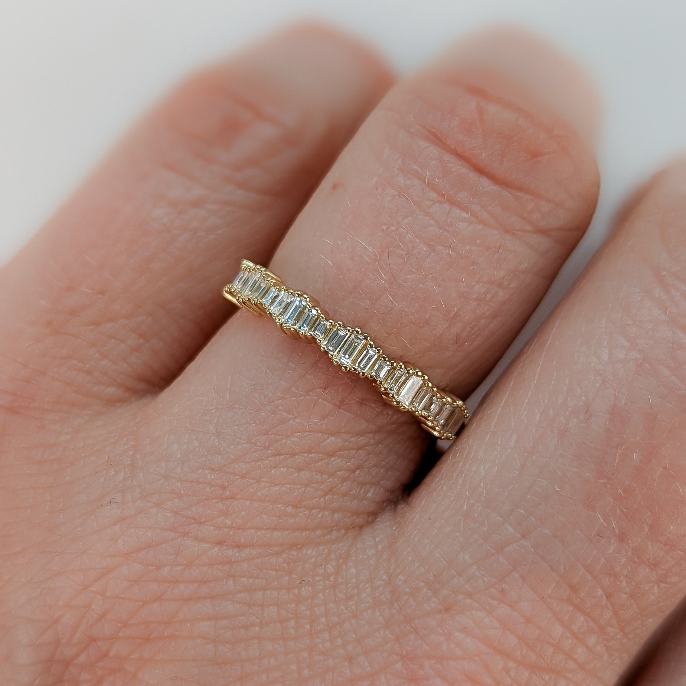 Staggered Baguette Diamond Eternity Band. Half and Full Eternity ...