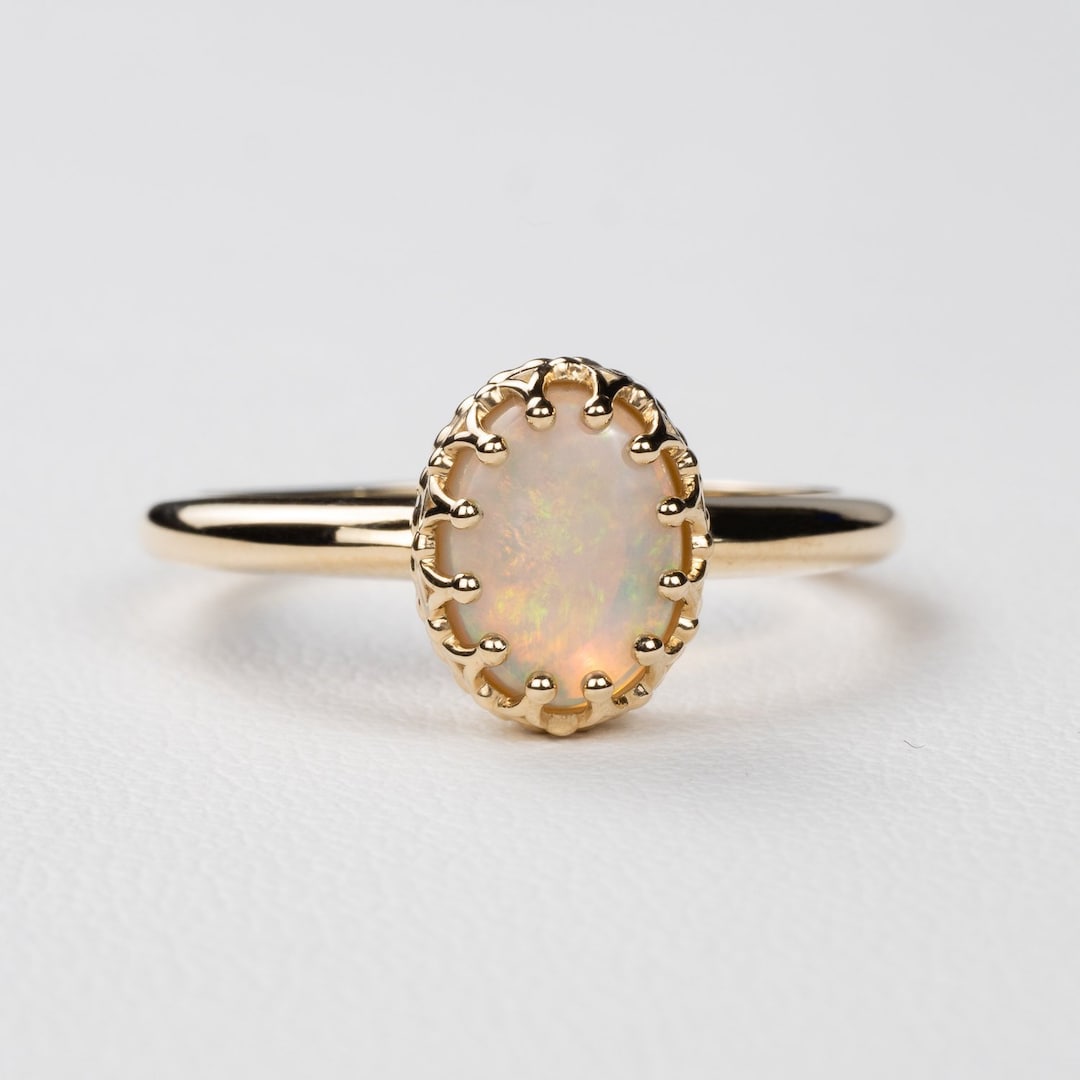 Opal Crown Ring Available in 14k, 18k and Platinum - Etsy
