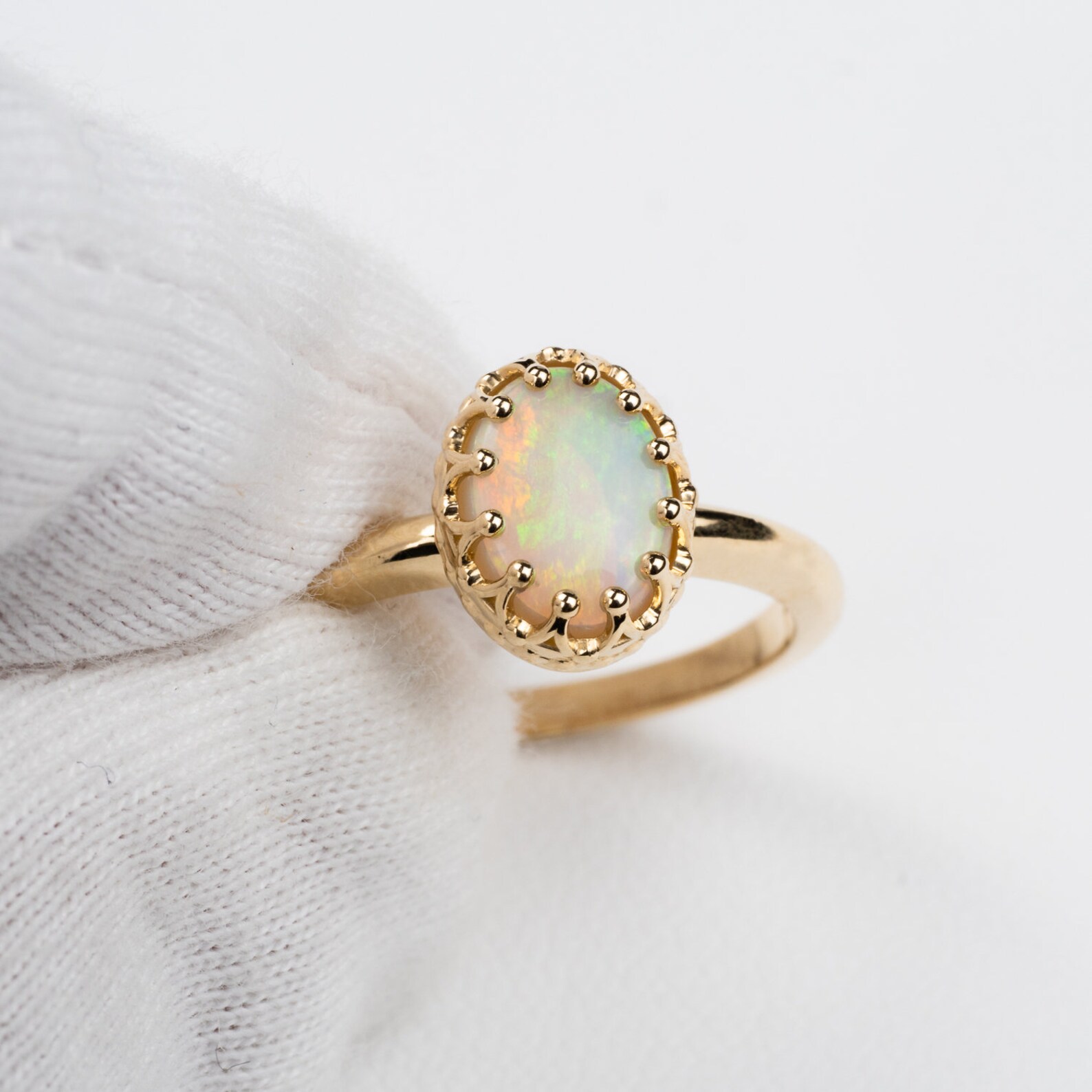 Opal Crown Ring Available in 14k 18k and Platinum | Etsy