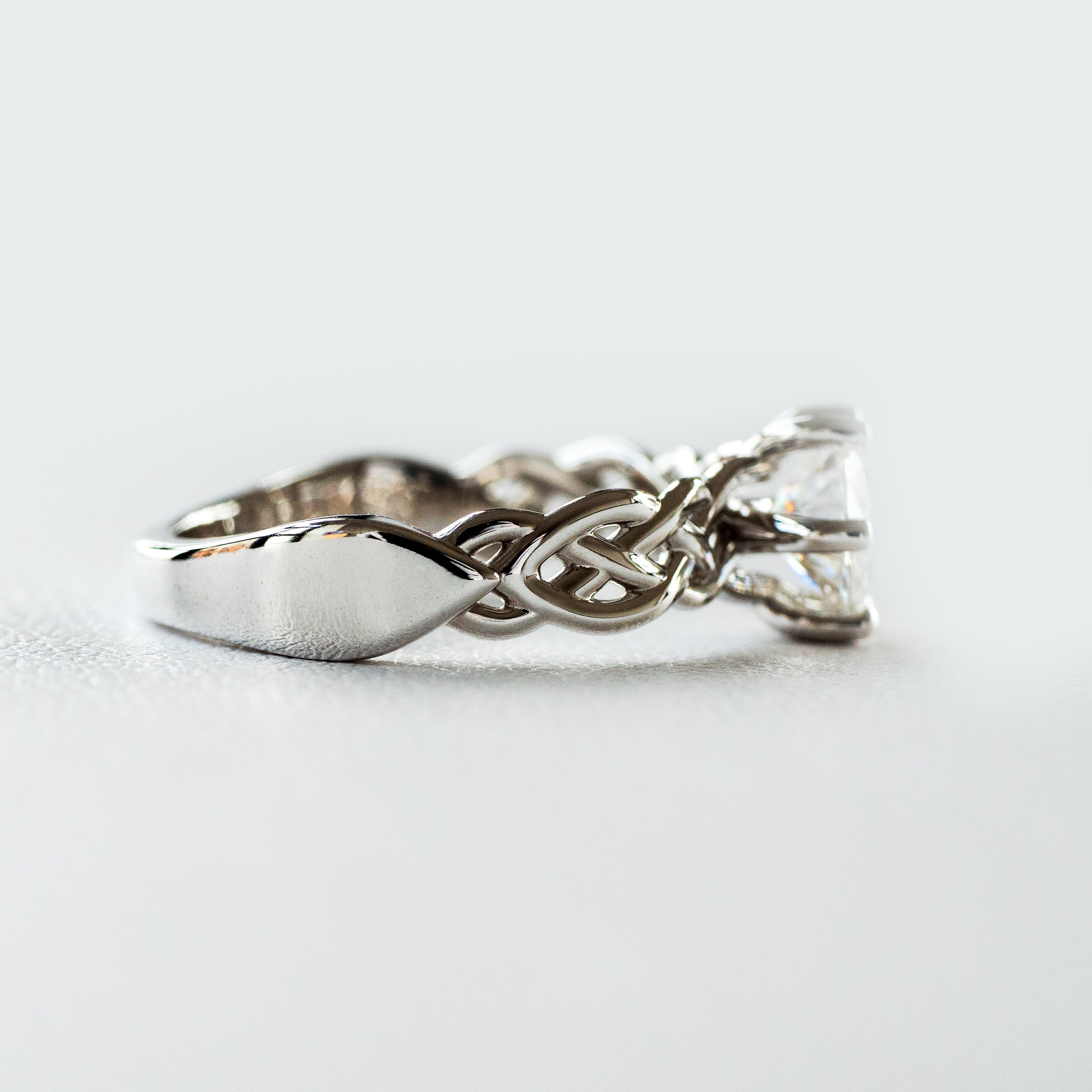 Woven Celtic Knot Engagement Ring Neala: .84 carat 6-Prong | Etsy