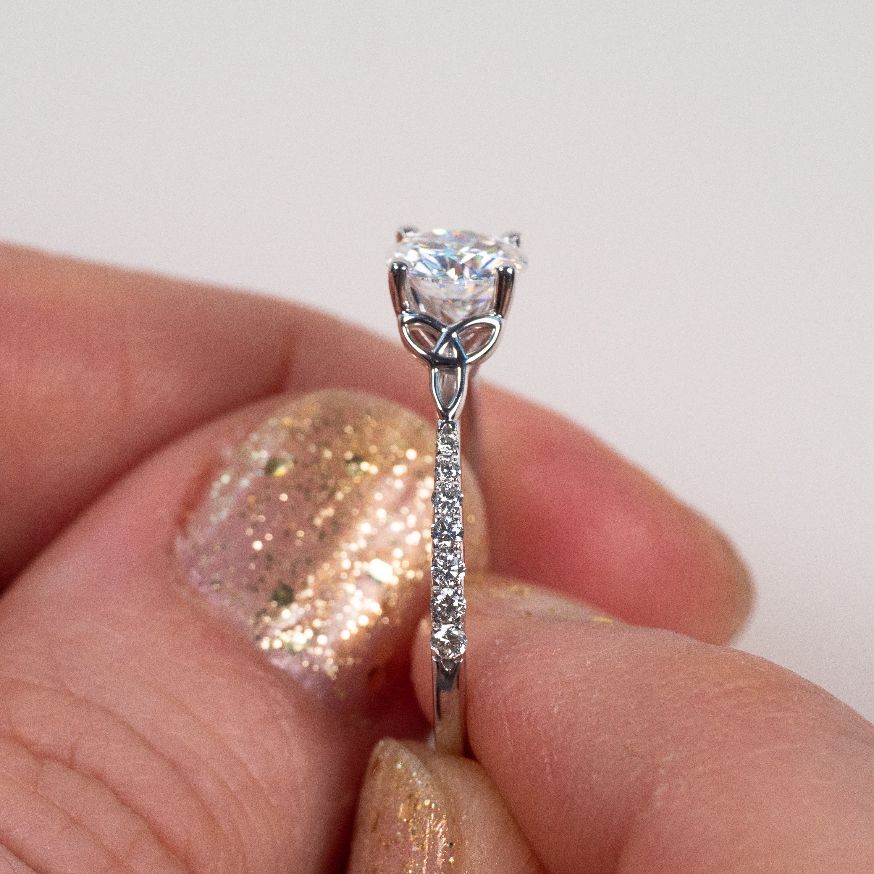 Celtic Engagement Ring - the Alyn II: Triquetra Cathedral Setting With ...