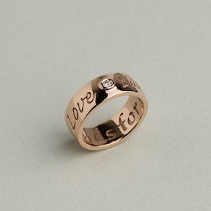 Solid Gold Personalized Diamond Text Ring. Available in 14k, 18k and ...