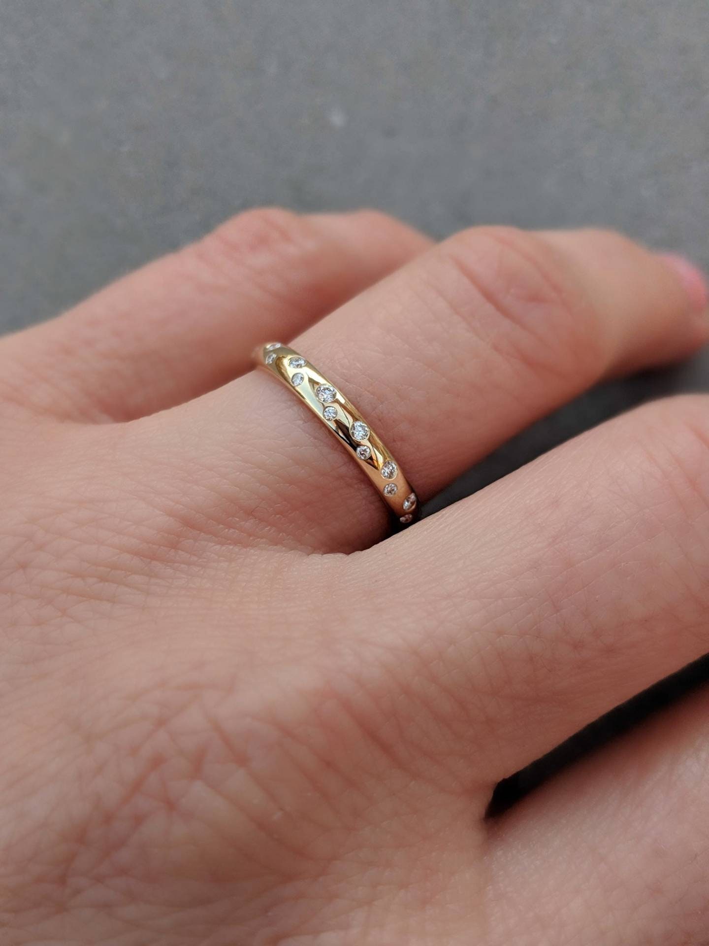 Flush Set Staggered Diamond Eternity Ring. Available in | Etsy