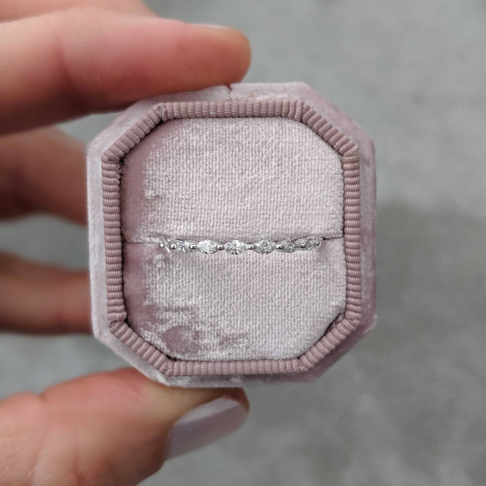 Marquise Diamond Wedding Ring - Anya - Available in Half, 3/4 and Full ...