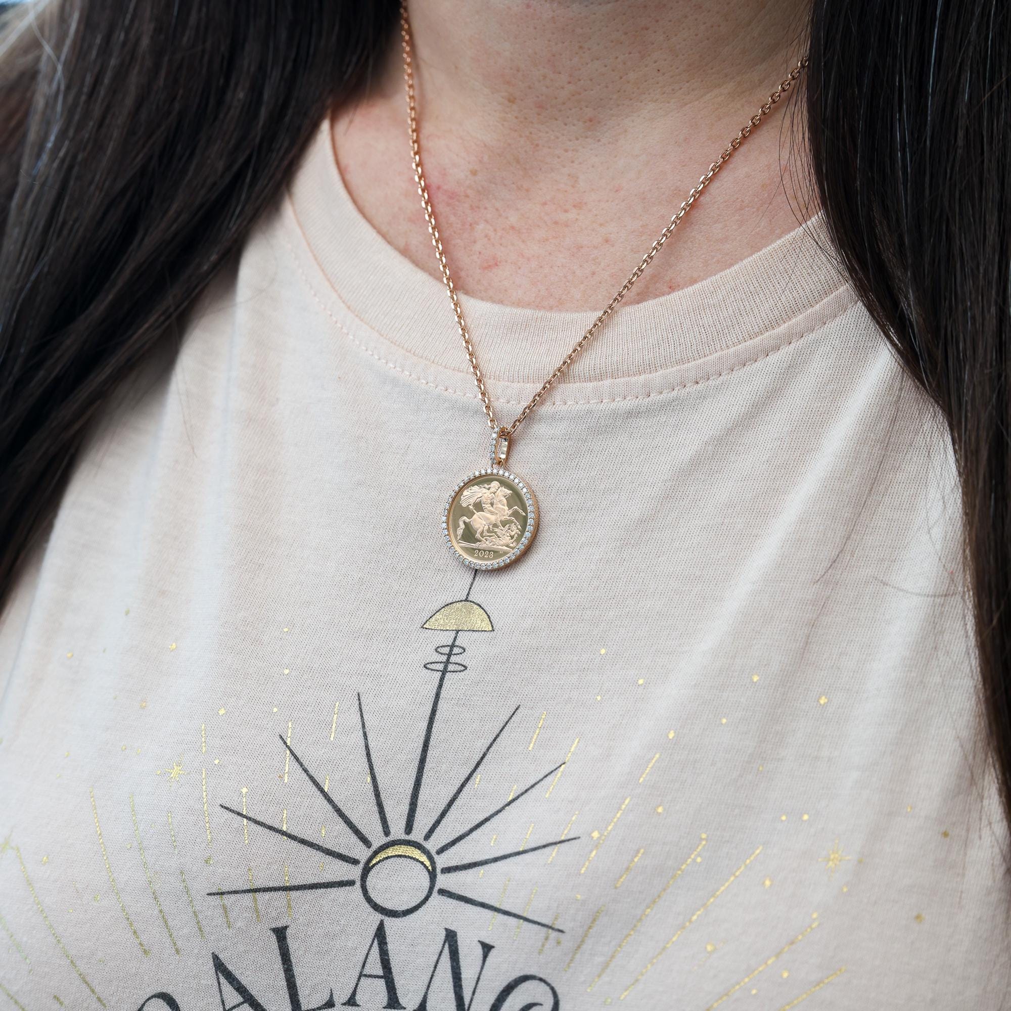 Diamond Bezel Coin Pendant by Sevgi Jewelry • Turn Coin to Jewelry ...